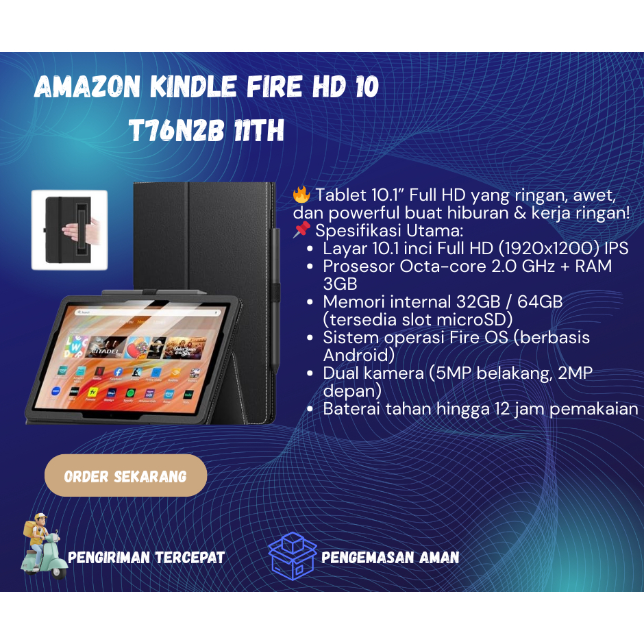 Jual Amazon Kindle Fire HD 10 T76N2B 11th Generation 10.1" (2021) Wifi ...