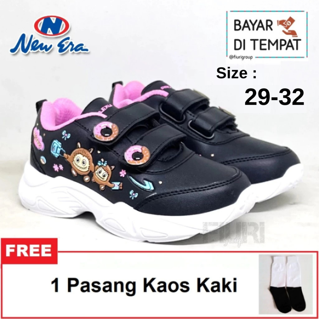 Jual FIURI - NEW ERA ORIGINAL - LALA MIMI POM-POM V 29-32 HITAM PINK ...