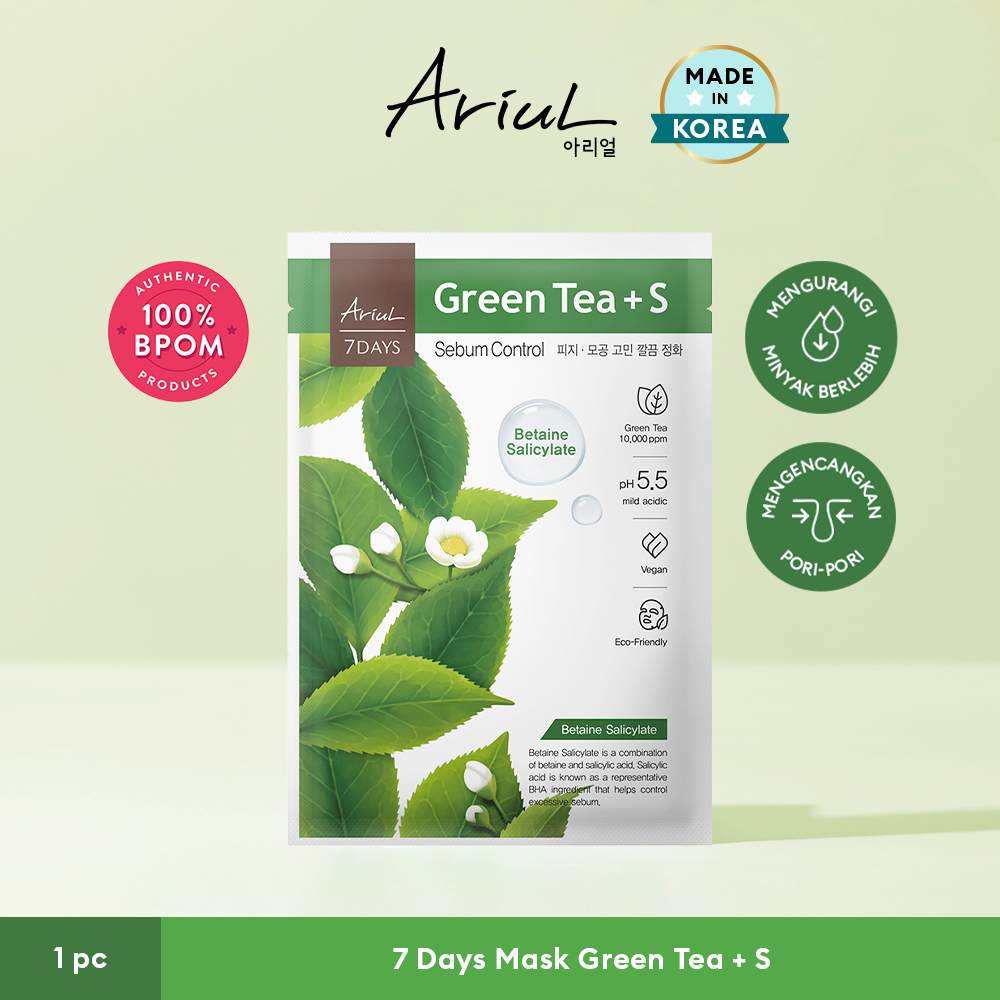 Jual ARIUL 7days Mask Green Tea + S | Shopee Indonesia