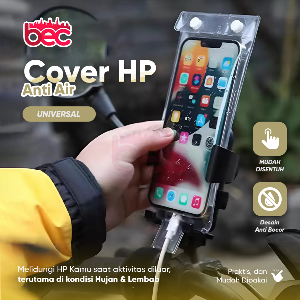Jual [BEC] Sarung HP Rider Anti Air Motif Polos | Cover HP Anti Air ...