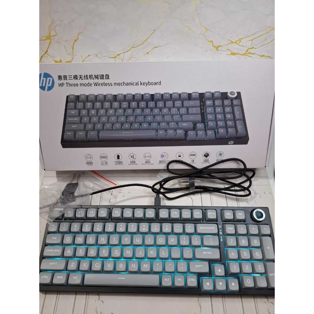 Jual Keyboard Mechanical HP K23-98 3 Mode Custom 98 Key Gaming | Shopee Indonesia