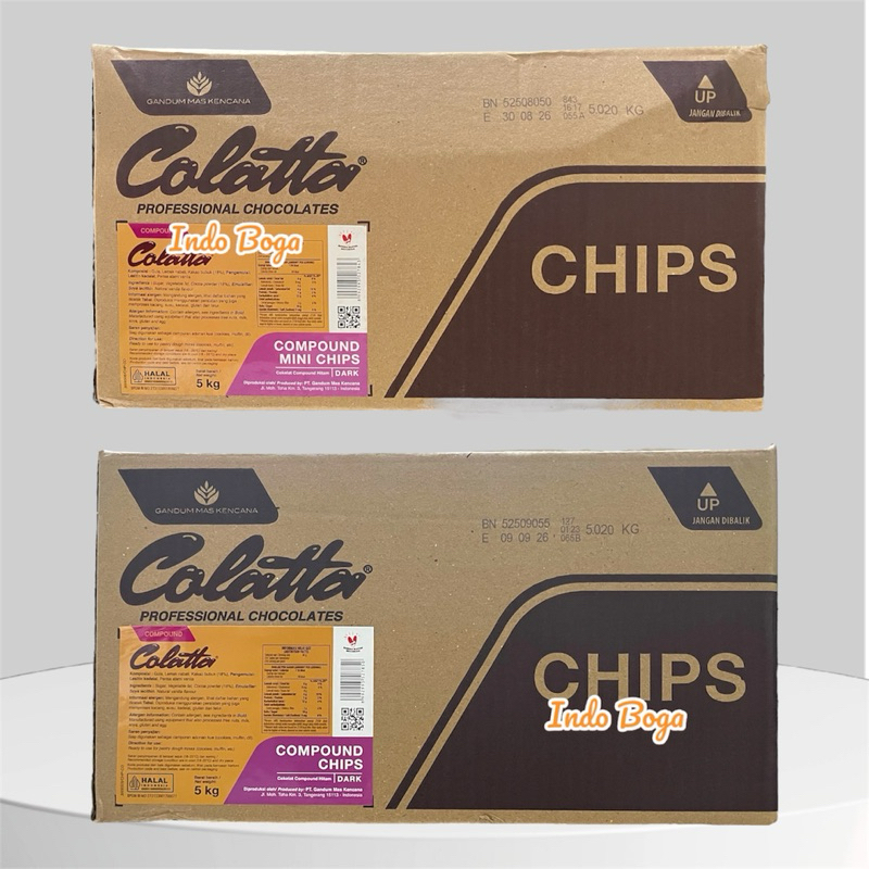 Jual KARTONAN Colatta choco chips compound 5 kg & colatta chocolate ...
