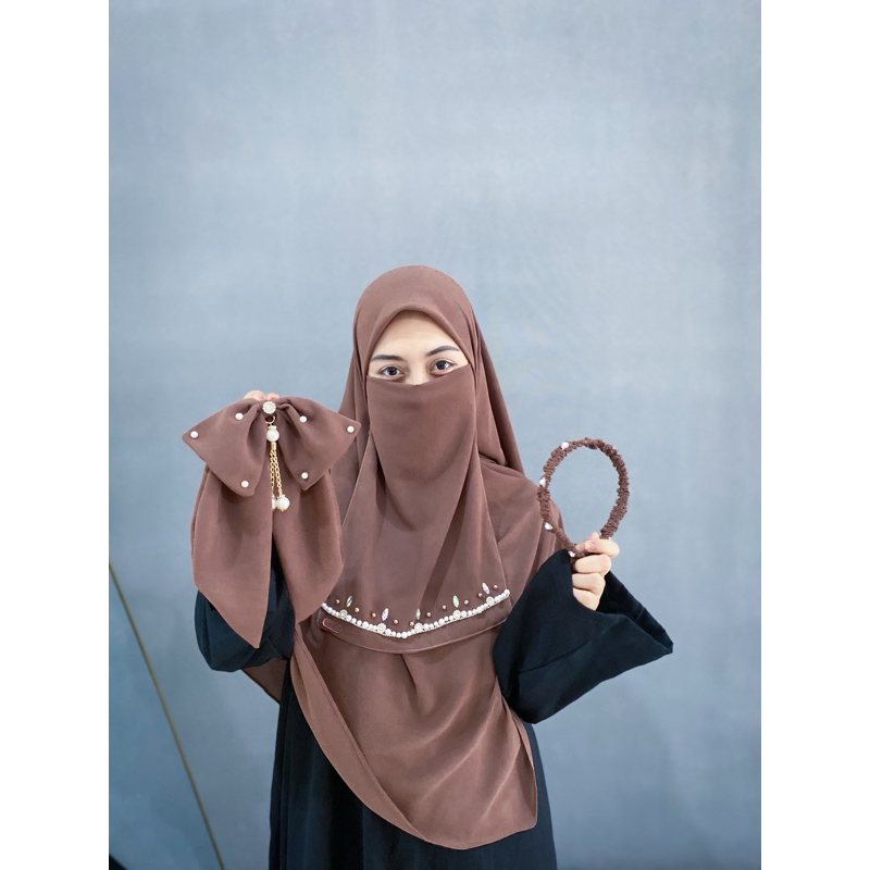 Jual [COD]hijab segi set cadar bando/pita jiddan | Shopee Indonesia