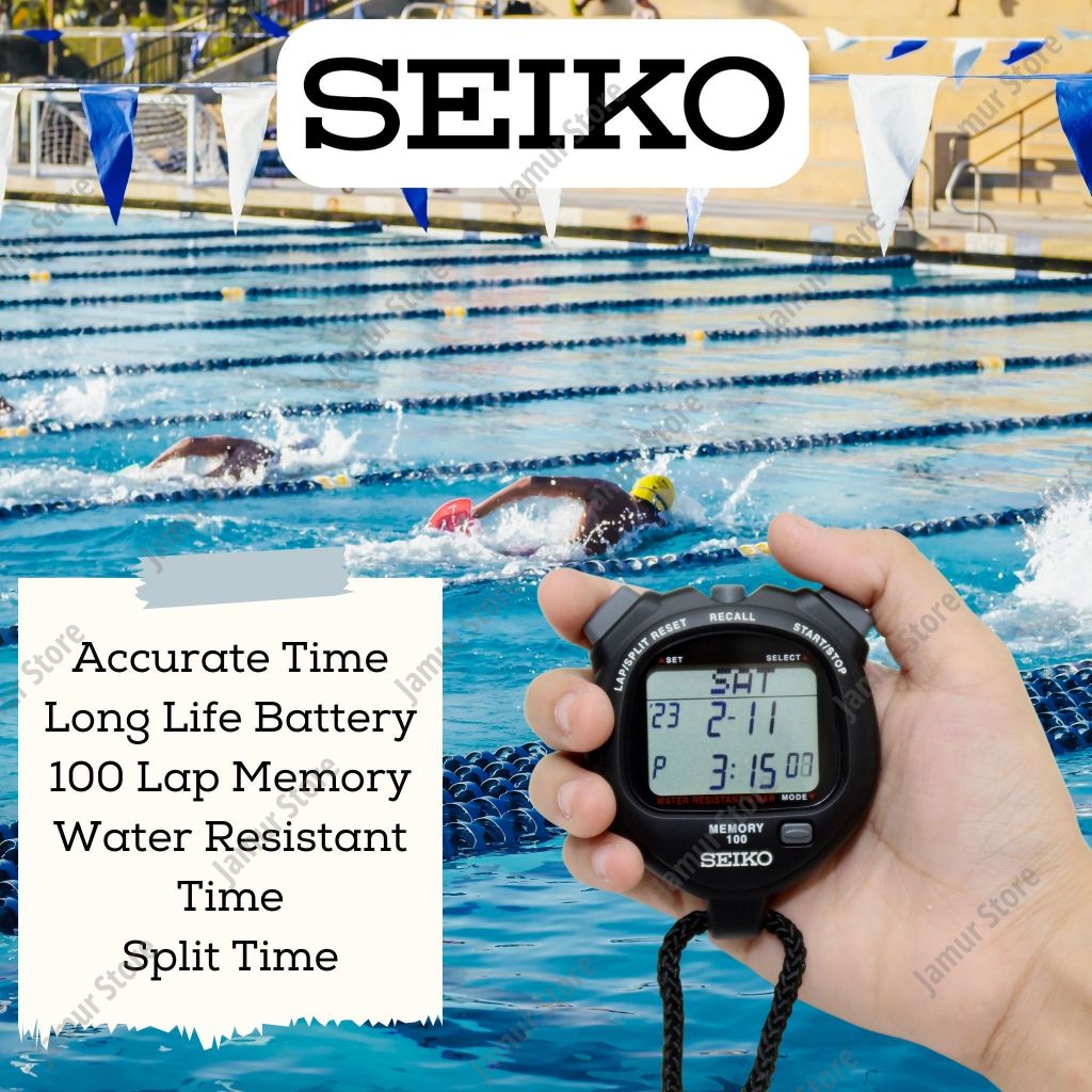Jual Stopwatch SEIKO 100 Lap Memory S23601P Pengukur Waktu / Stopwatch ...