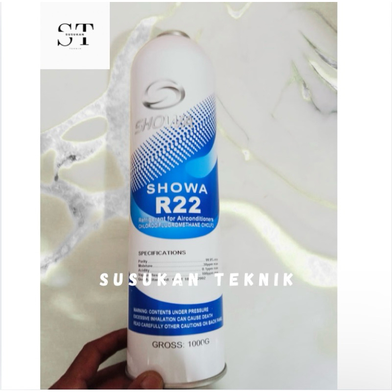 Jual Freon AC R22 merk Showa leher besar kran CT-339 isi 1000gram=1kg | Shopee Indonesia