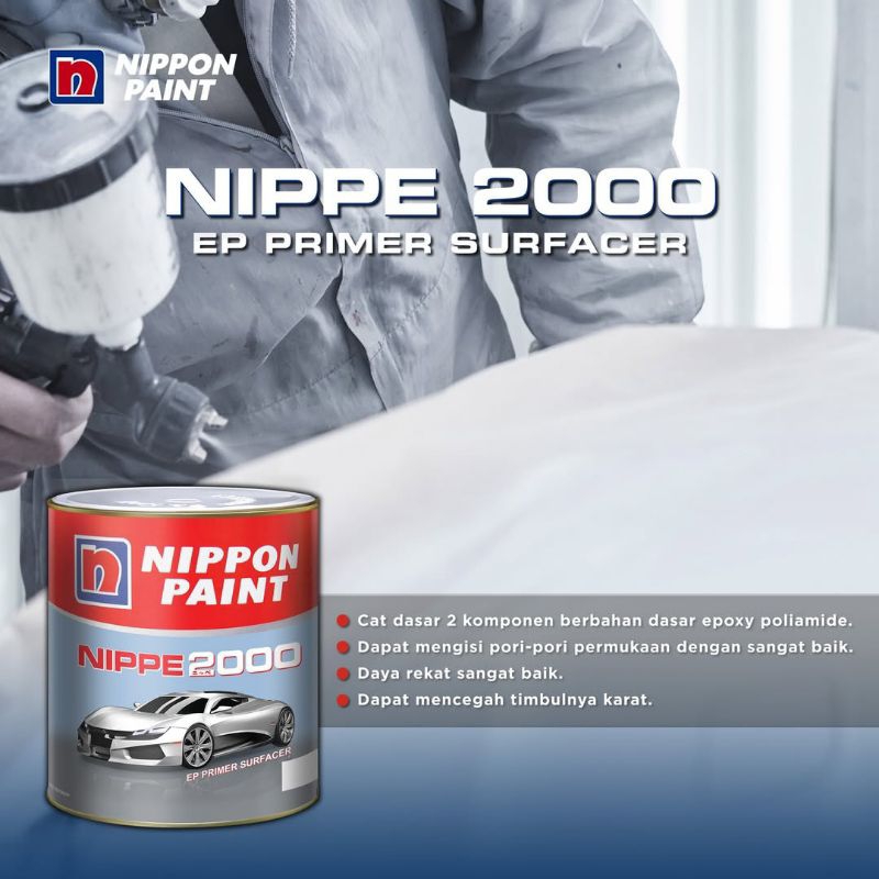 Jual Poksi Nipe Cat Dasar Epoxy Primer Surfacer Hardener Nippe Nippon Paint Cat Besi Kayu Mobil ...