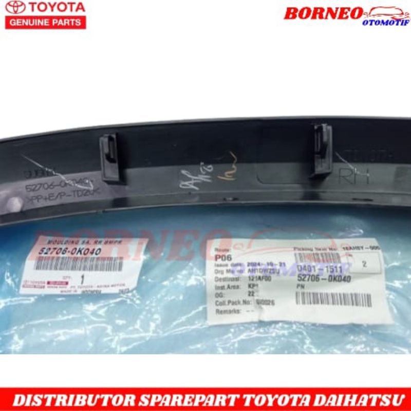 Jual Over Fender Moulding List Bemper Belakang Kanan Fortuner VRZ ...