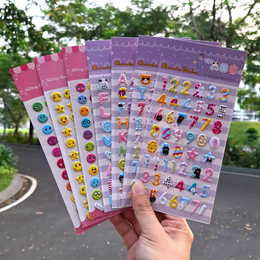 Jual [YLS] Gambar Tempel Sticker Timbul Stiker Anak Karakter Angka ...