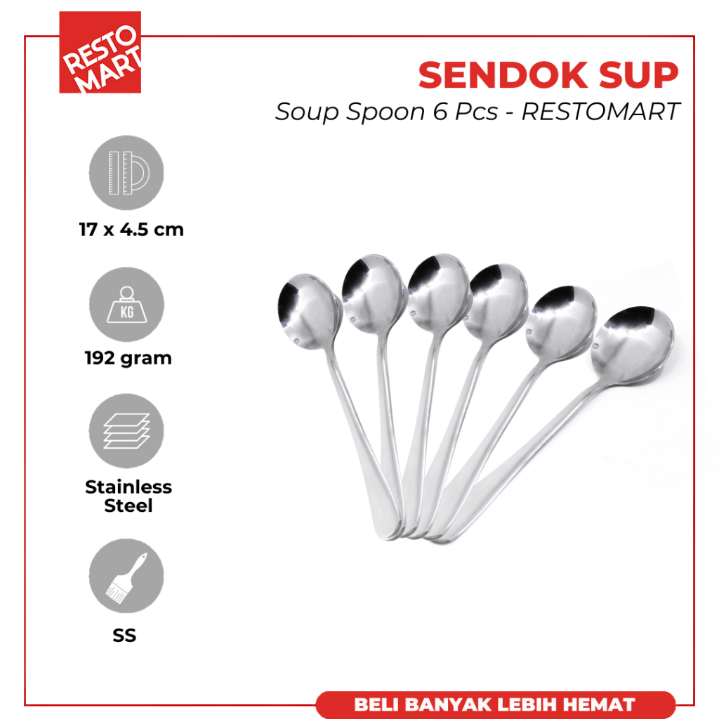 Jual Soup Spoon / Sendok Sup 6 pcs AQUILA ECO Stainless (0914164 ...