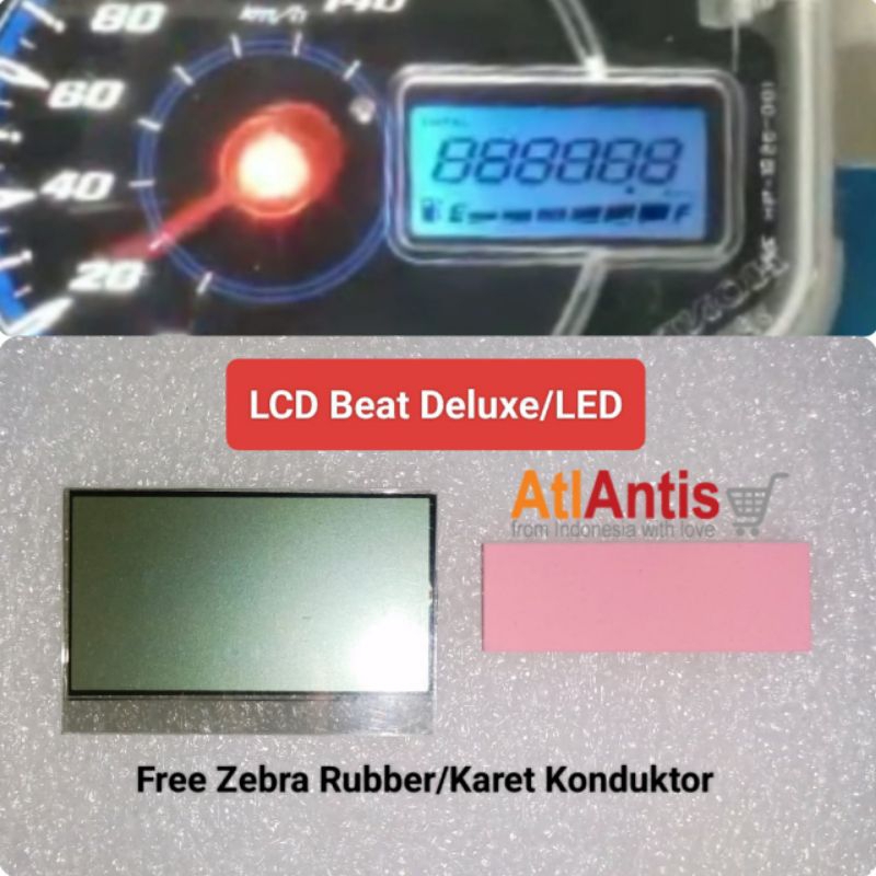 Jual LCD Beat Deluxe LED, Gratis Karet Konduktor, Amper bensin untuk ...