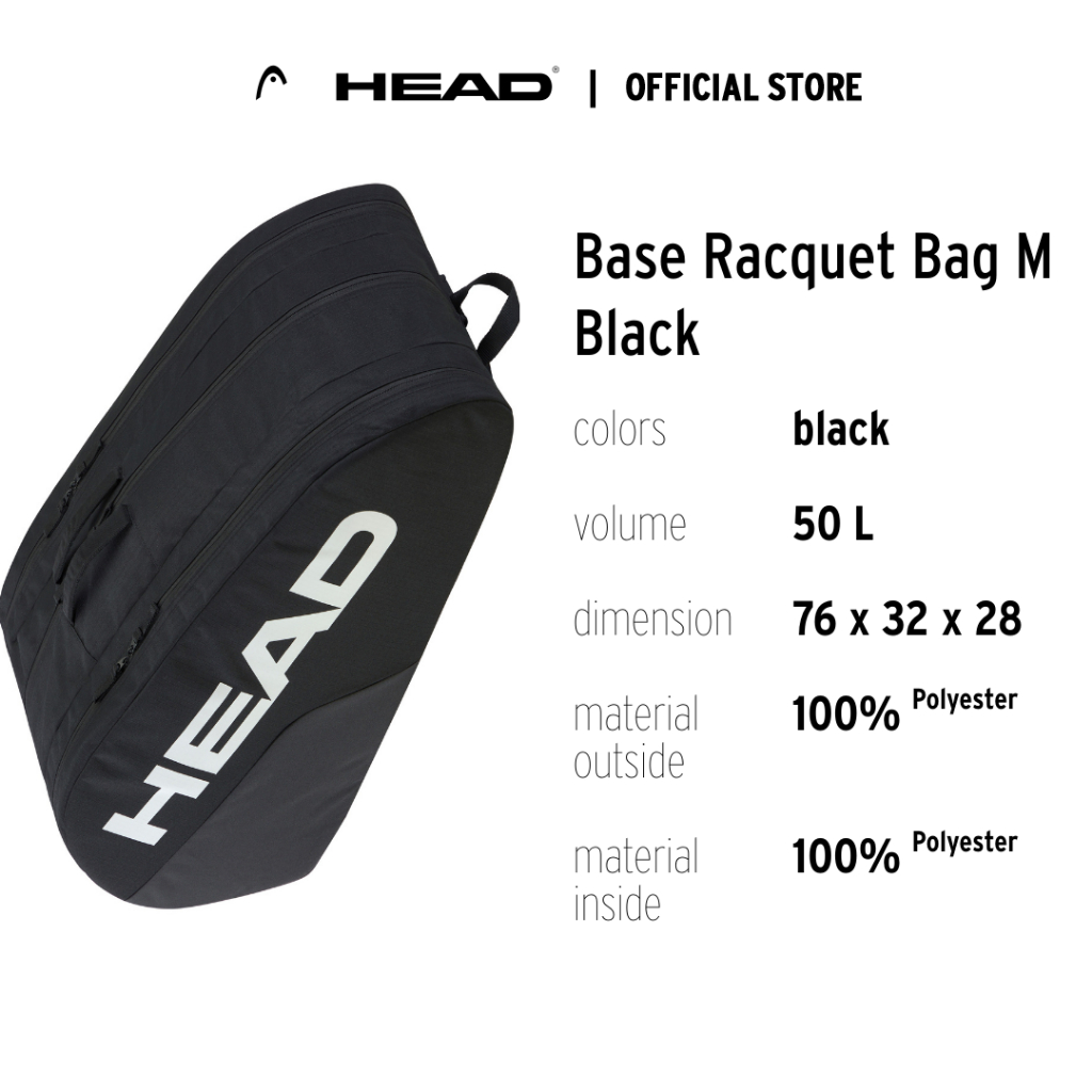 Jual HEAD Base Racket Tennis Bag Black - Tas Tennis (Hitam) | Shopee ...