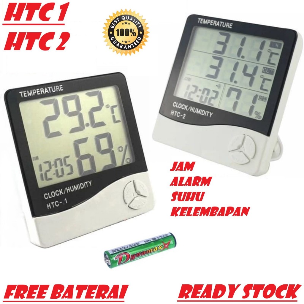 Jual HTC 1 Hygrometer Termometer Ruangan Digital Jam Thermometer Indoor ...
