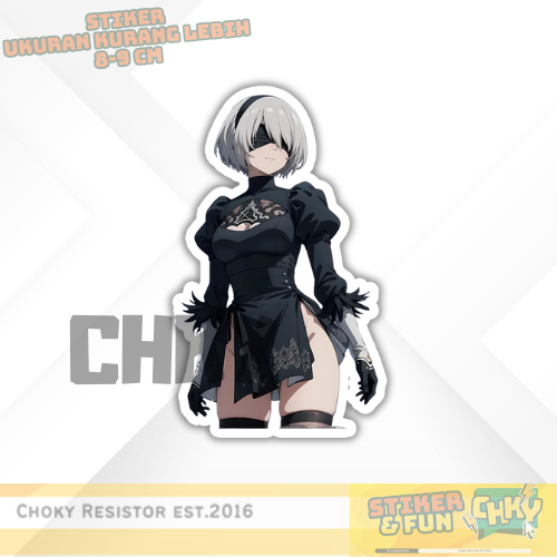 Jual Stiker Sticker Vinyl Laminasi Glosy YORHA 2B NIER AUTOMATA Vol 16 ...