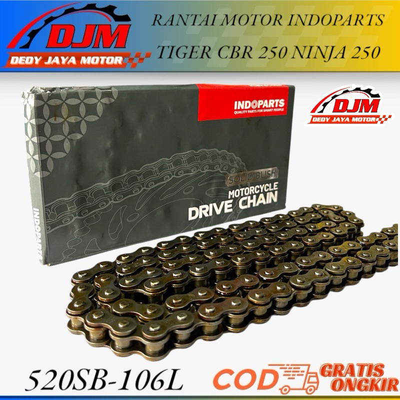 Jual Rantai Motor Hitam Indoparts 520SB-106L Ninja RR Original ...