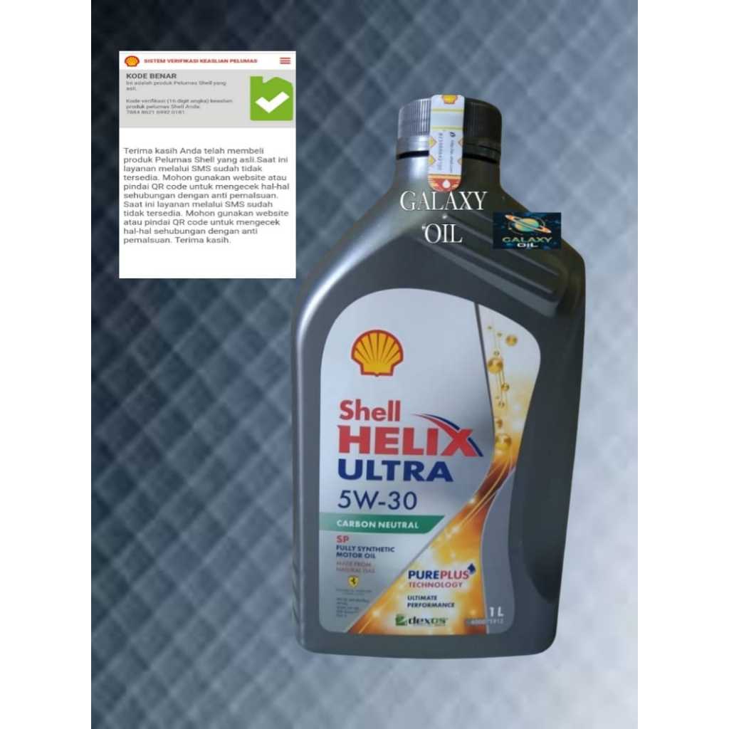 Jual OLI SHELL HELIX ULTRA 5W-30 1L BARCODE HIJAU ORIGINAL (FULL ...
