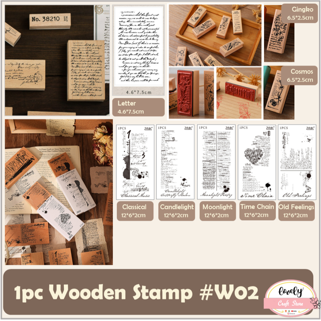 Jual LovelyCraftStore | W02 - 1pc DIY Wooden Rubber Stamp Stempel Kayu ...