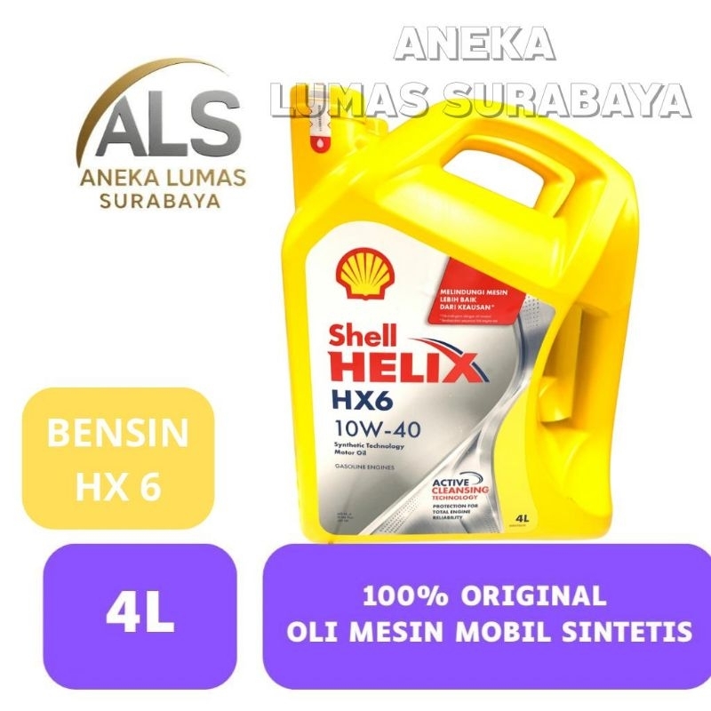 Jual oli mesin bensin Original Barcode scan Shell Helix HX6 10w-40 4 ...