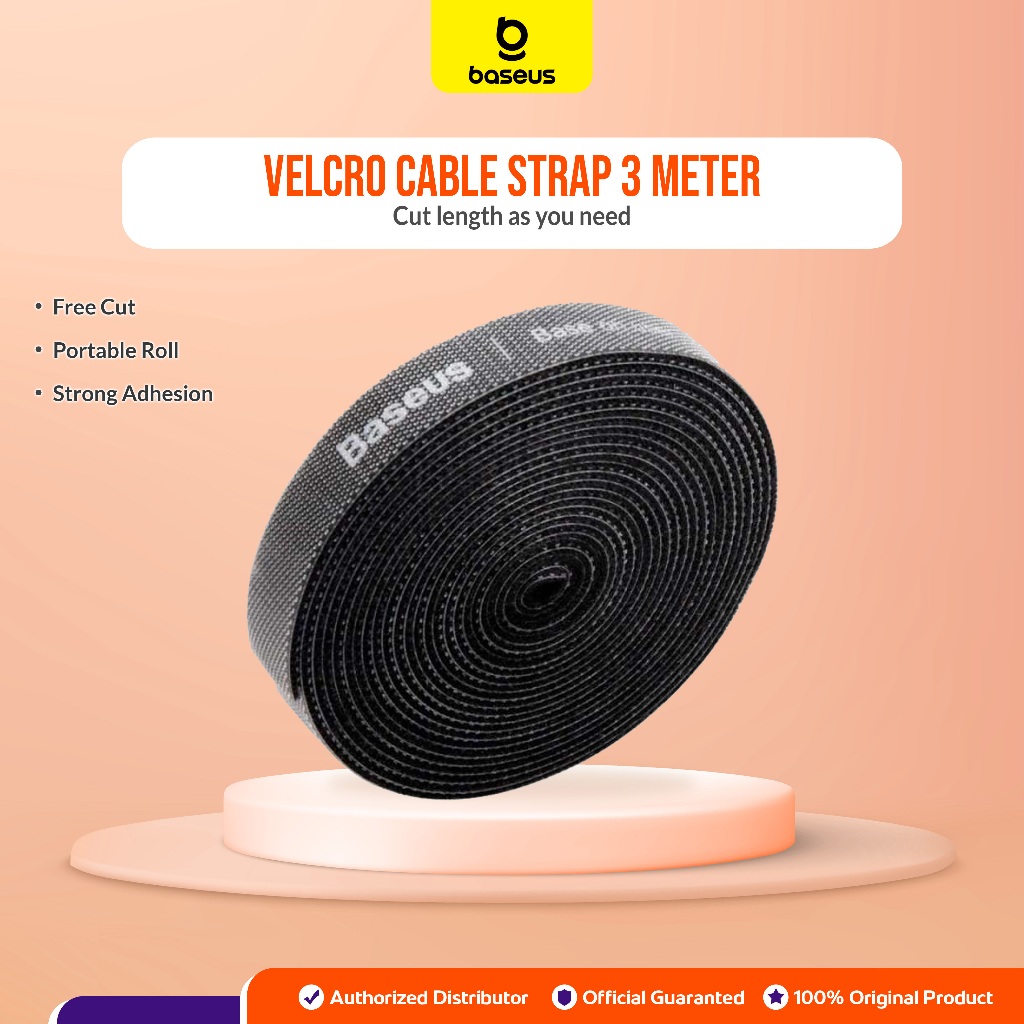 Jual BASEUS ORIGINAL Velcro Cable Strap 3M 300CM Pengikat Perekat Kabel ...