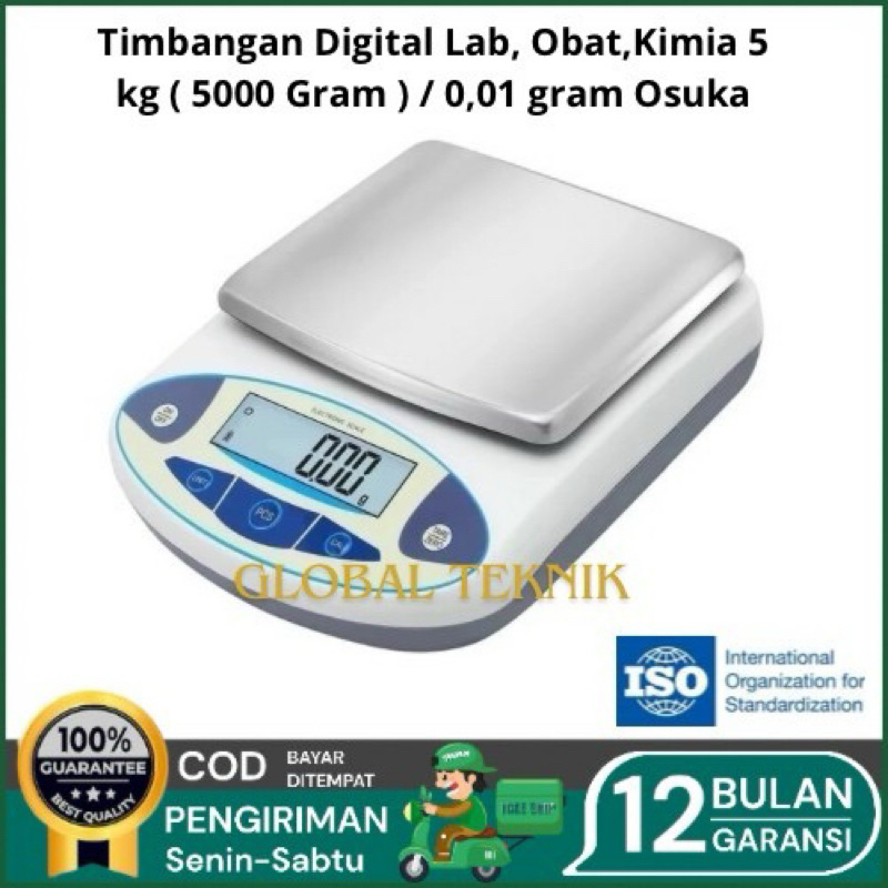 Jual Timbangan Digital Lab, Obat,Kimia 5 kg ( 5000 Gram ) / 0,01 gram ...
