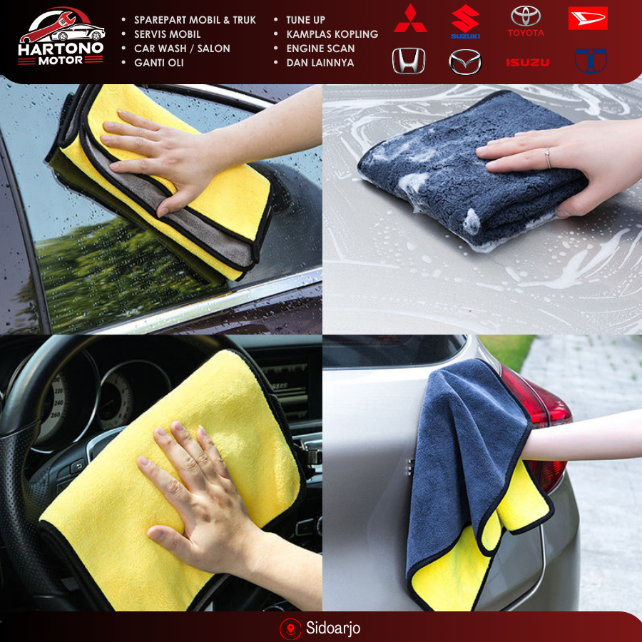 Jual KAIN LAP MICROFIBER 30cm KUNING ABU ABU / MIKROFIBER SERBAGUNA ...