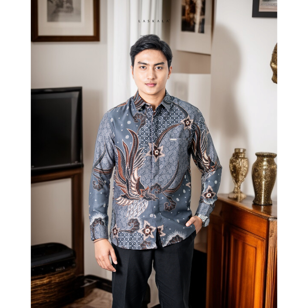 Jual Laskala Batik Premium Hatala Kemeja Batik Pria Slimfit Lengan ...