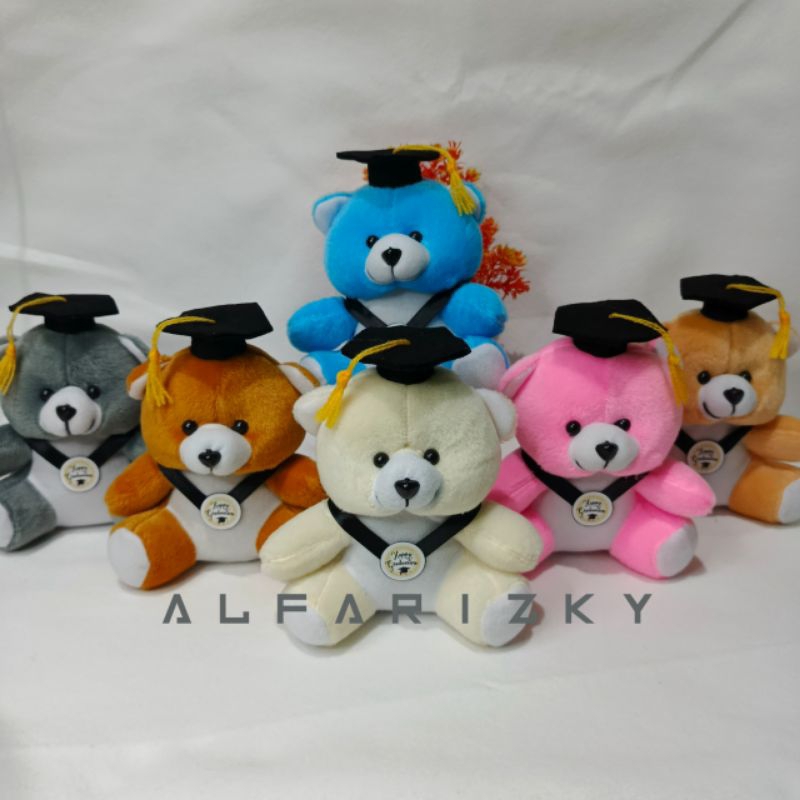 Jual boneka gemoy beruang wisuda logo Happy Graduation tinggi 14/15cm ...