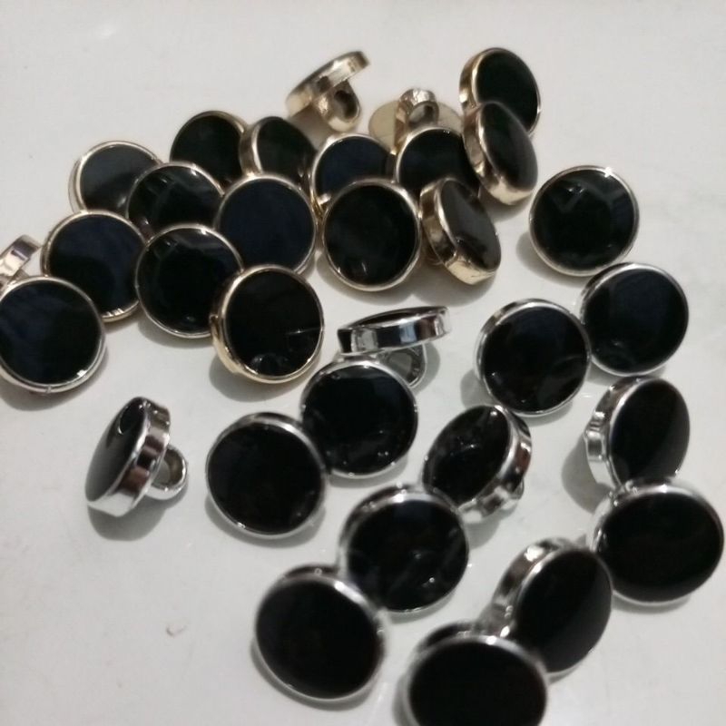 Jual kancing baju jamur gold hitam-silver hitam ukuran 11mm/1.1cm ...