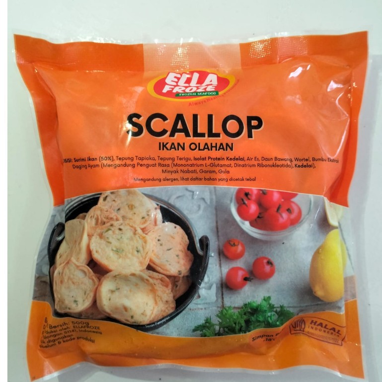 Jual ELLAFROZE SCALLOP IKAN OLAHAN 500GR | Shopee Indonesia