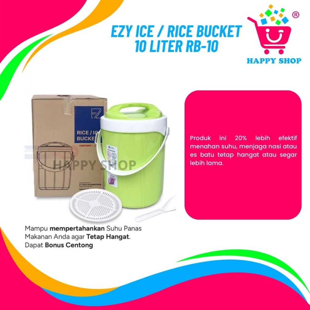 Jual Ezy Ice / Rice Bucket 10 Liter / Termos Nasi 10 Liter | Shopee ...