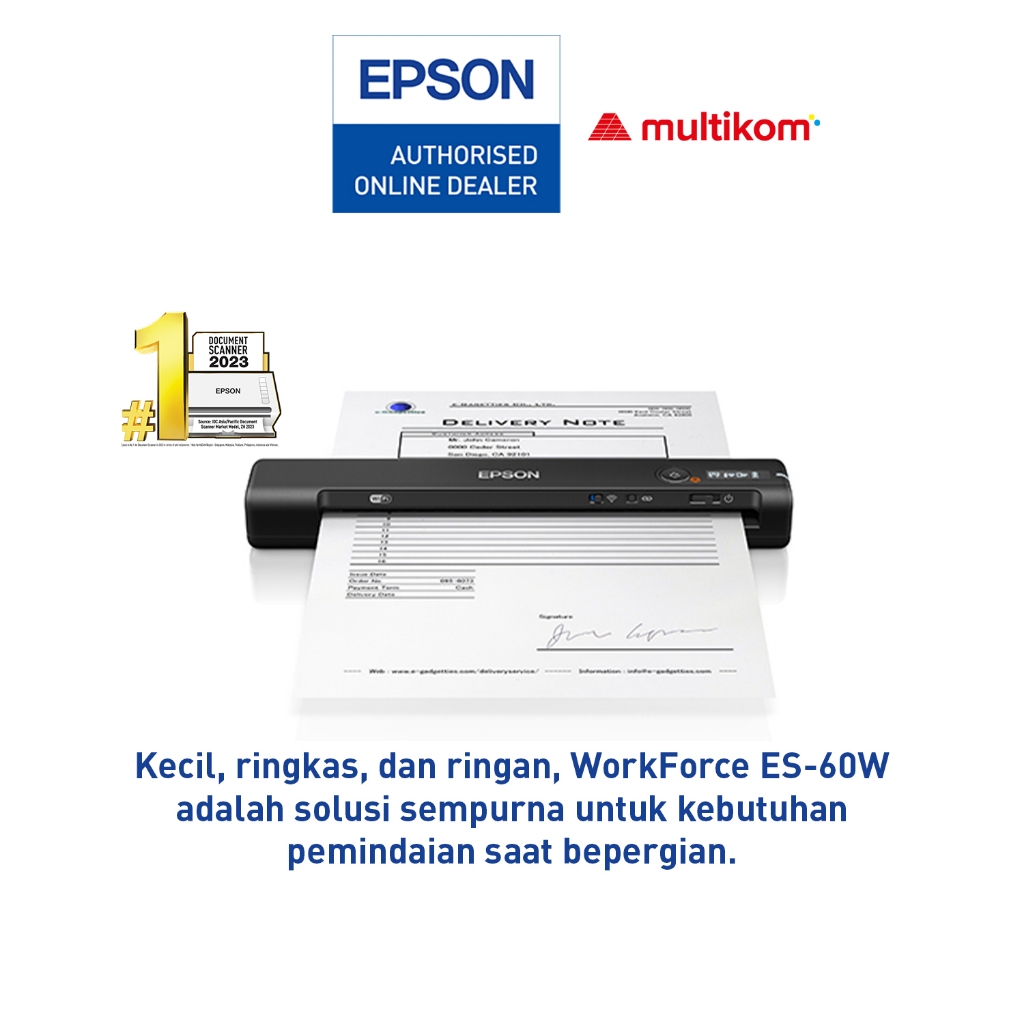 Jual Epson WorkForce ES 60W Wi-Fi Portable Sheetfed Document Scanner ...