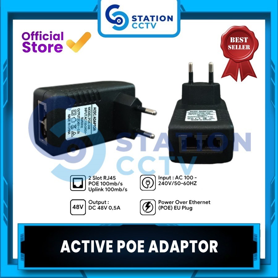 Jual ADAPTOR POE 2 UPLINK 48V 0.5A / ACTIVE PoE ADAPTOR 25 Watt ...