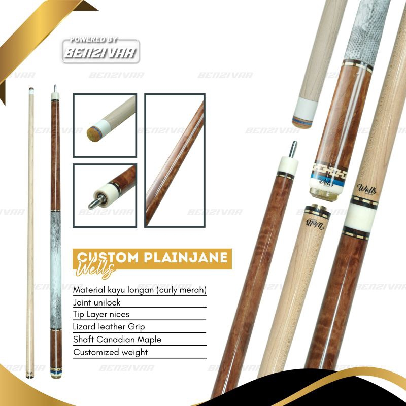 Jual Custom Plain Jane Wells Kayu Longan (curly merah) | Shopee Indonesia