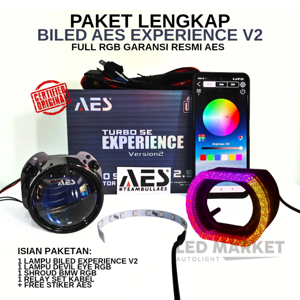 Jual Paket Lengkap Murah Biled AES Experience V2 70 Watt 2.5 Inch AES ...