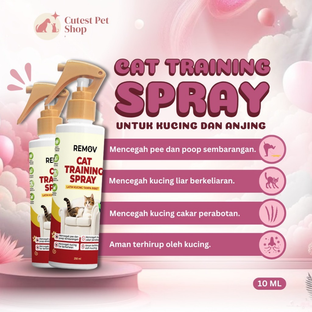 Jual Cat Training Spray Kucing Anti Pup & Pipis Sembarangan – Aman ...