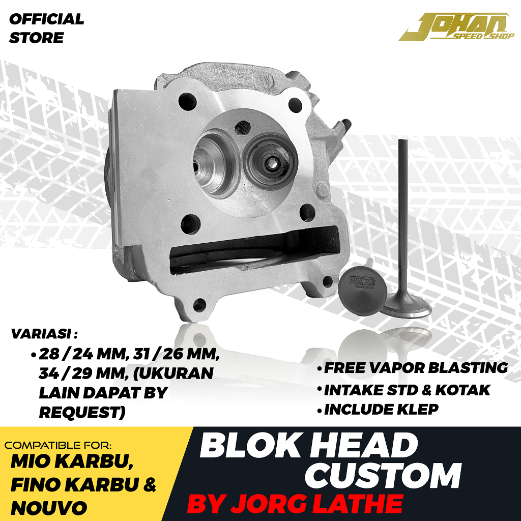 Jual Head Custome Jorg Lathe Mio Karbu Fino Karbu Nouvo Ukuran 28 24mm 31 26mm 34 29mm Intake ...
