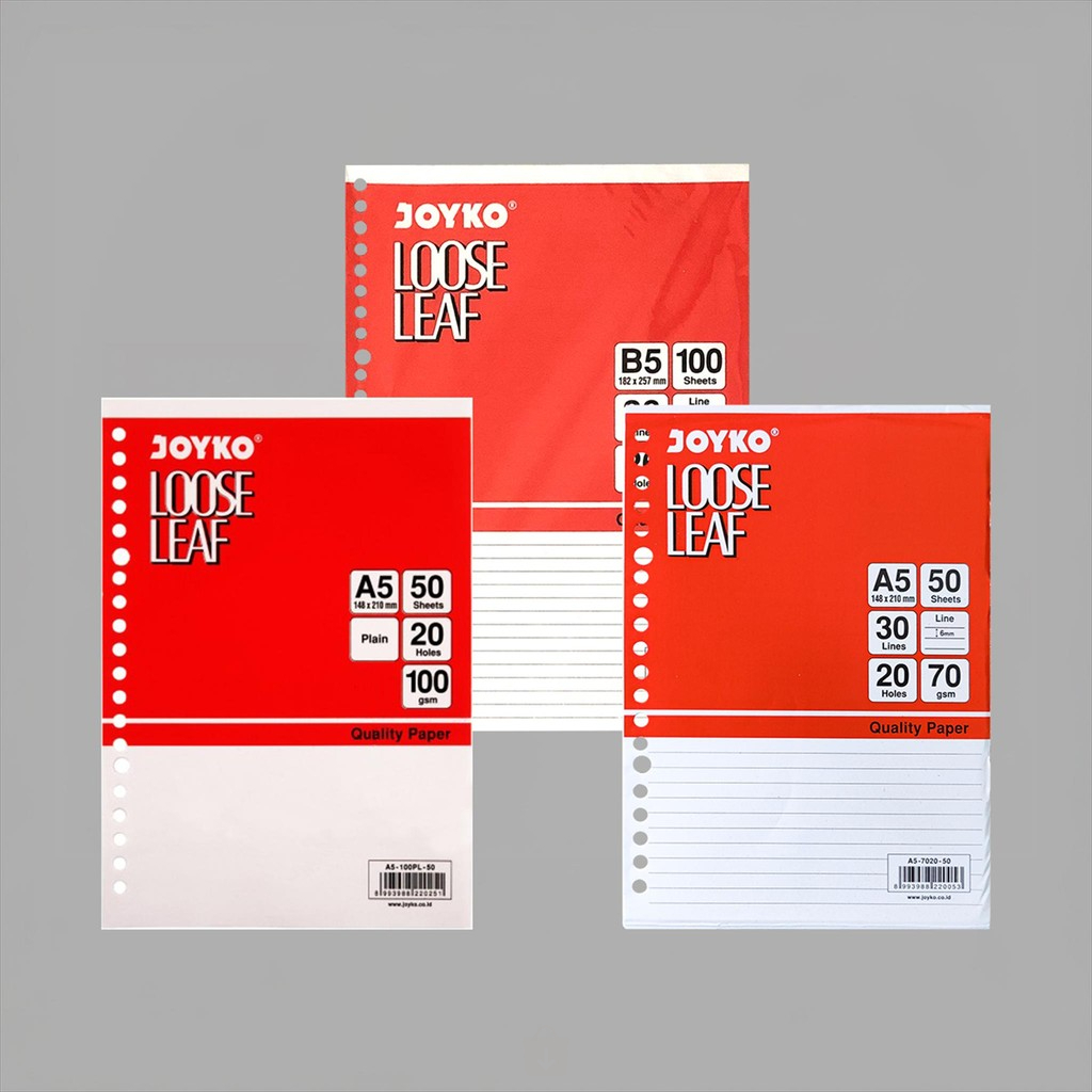 Jual JOYKO Loose Leaf Isi Kertas File Binder Bergaris / Refill Isi Binder Garis A5 B5 | Shopee ...