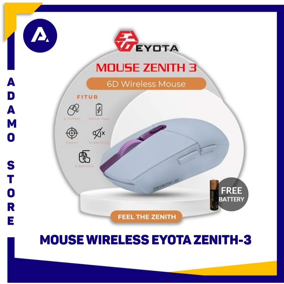 Jual Mouse Wireless Eyota Zenith 3 USB Zenith-3 / Zenith - III 2.4Ghz ...
