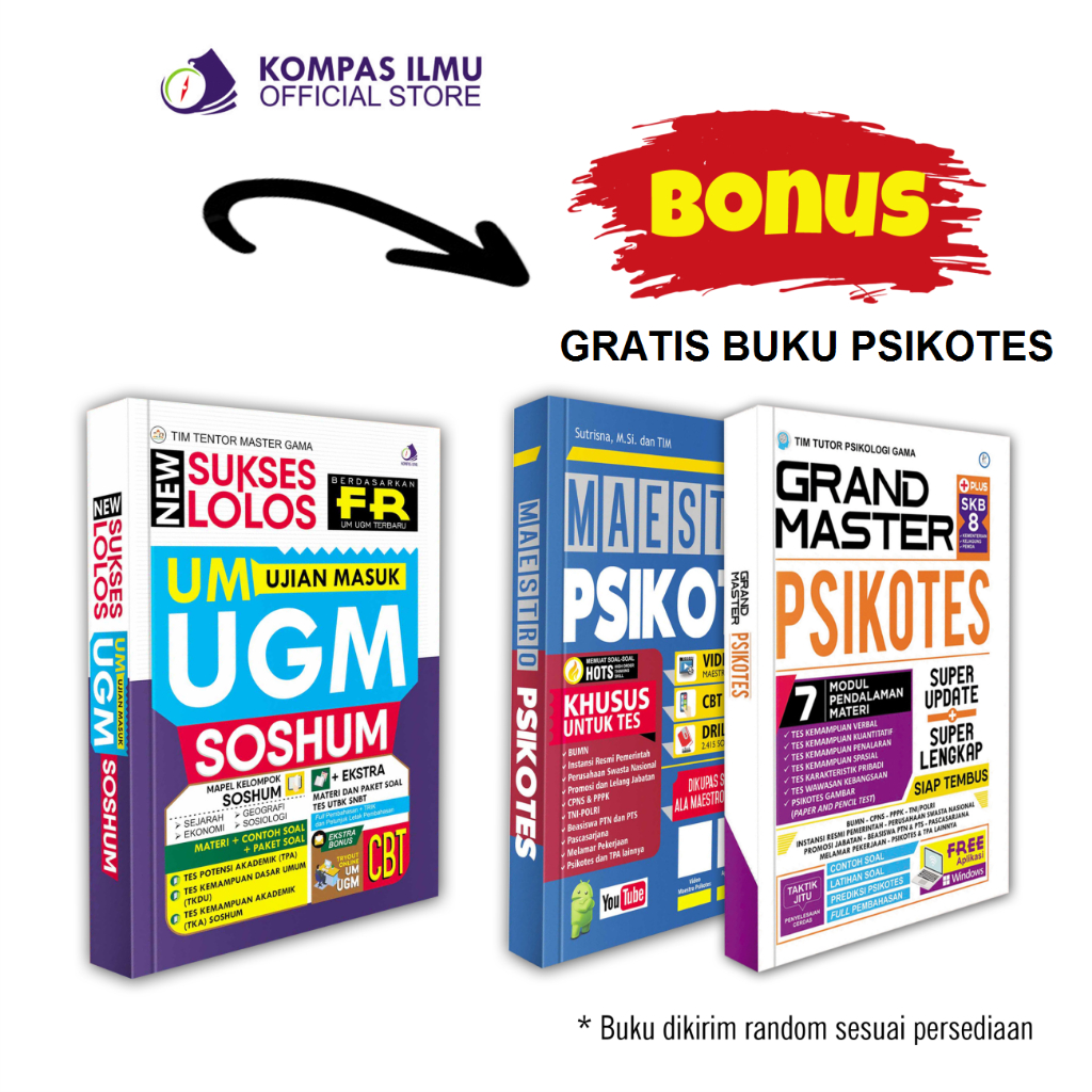 Jual Buku Soal UM UGM 2025 - NEW Sukses Lolos Ujian Masuk UGM SOSHUM Terupdate Full Pembahasan ...