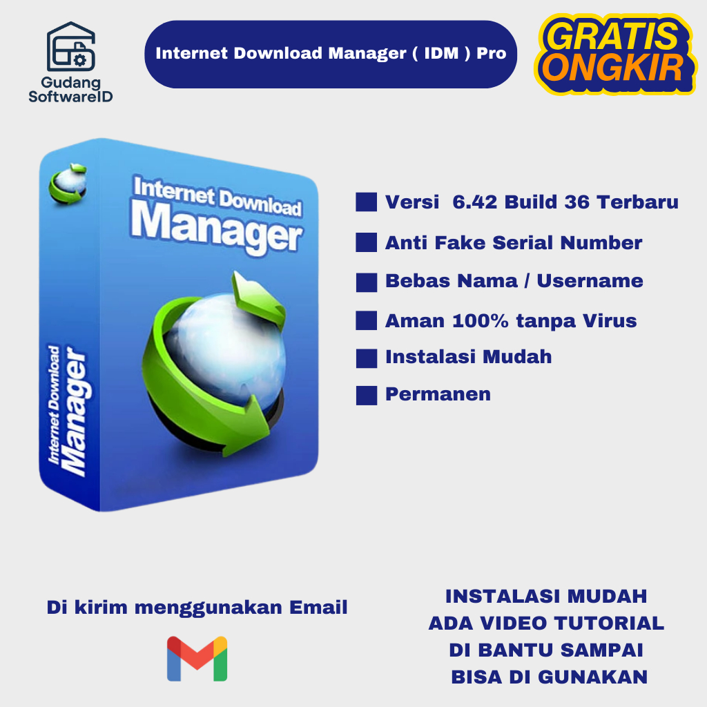 Jual IDM Internet Download Manager Manajer LIFETIME Permanen Bergaransi / Internet Download ...