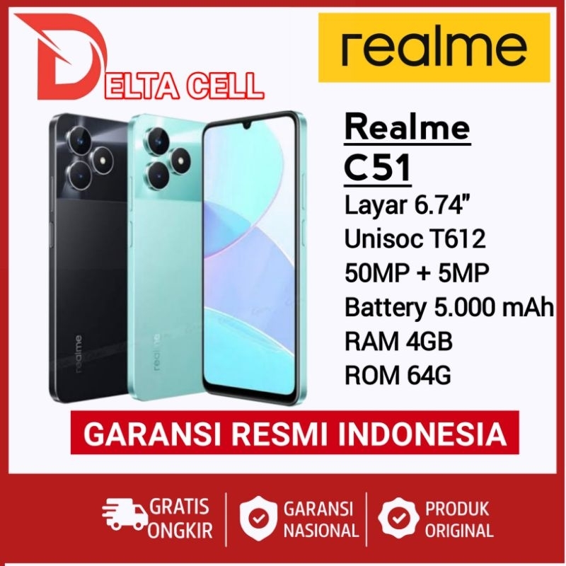 Jual Realme C51 4/64 GARANSI RESMI INDONESIA | Shopee Indonesia
