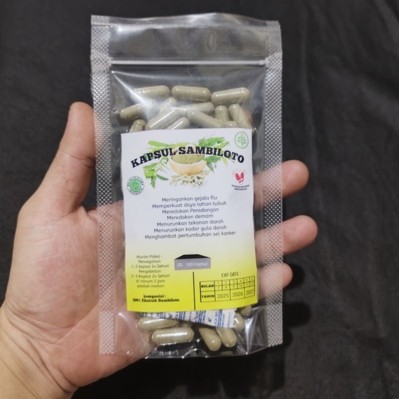 Jual Kapsul Herbal Sambiloto Kemasan Hemat isi ( 100 kapsul) | Shopee ...