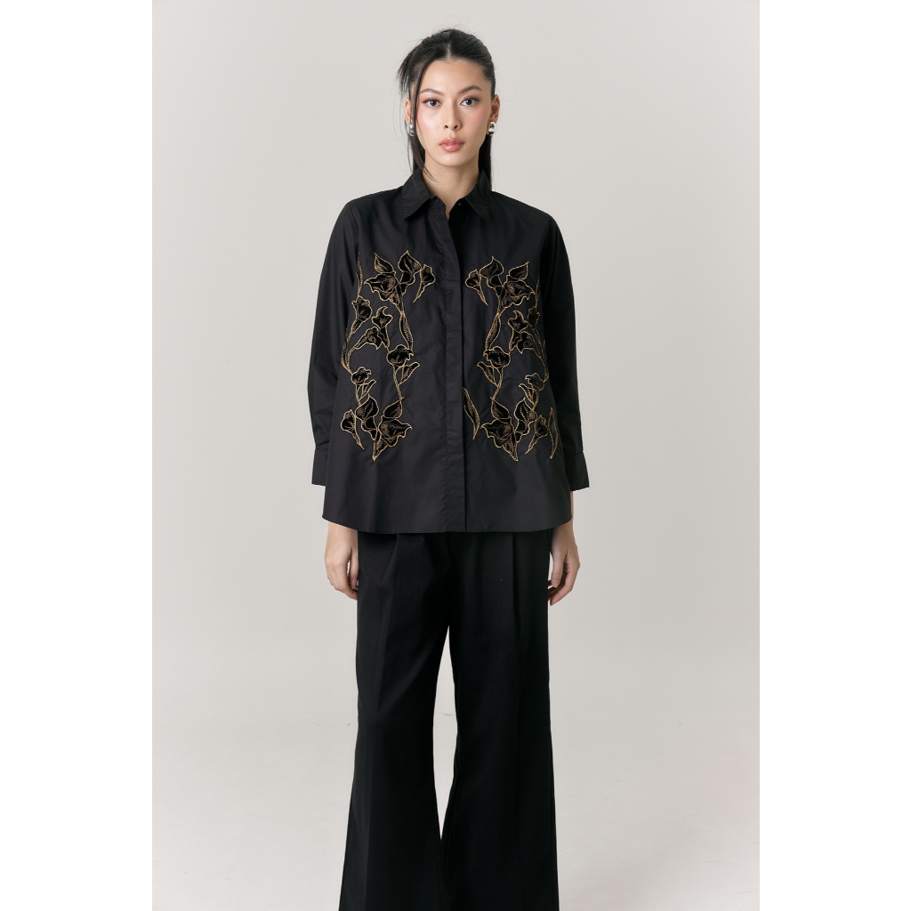 Jual HELGA SHIRT LONGSLEEVE IN BLACK | Shopee Indonesia