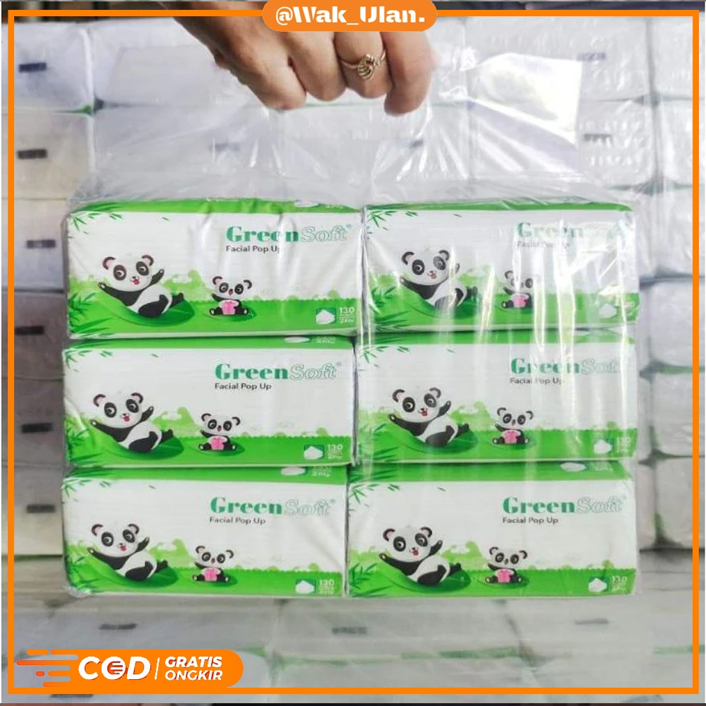 Jual PAKET TISU GREENSOFT ISI 6 PAX POPUP 130 SHEETS GREEN SOFT MEJA ...