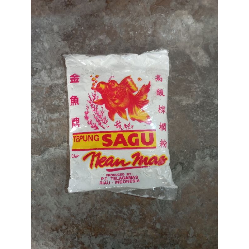 Jual TEPUNG SAGU 350 gram KEMASAN PLASTIK CAP IKAN MAS | BAKSO BUBUR ...