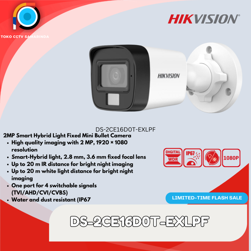 Jual CCTV Hikvision outdoor 2MP ( DS-2CE16D0T-EXLPF ) | Shopee Indonesia