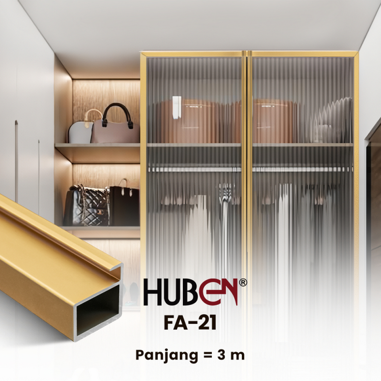 Jual FA 21 HUBEN - Frame Kaca Aluminium Slim Lemari Kitchen Profil ...