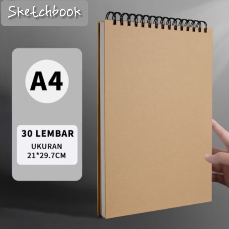 Jual Buku Sketsa Lukis Ukuran A4 Sketchbook / Buku Plain/ Kertas Gambar ...