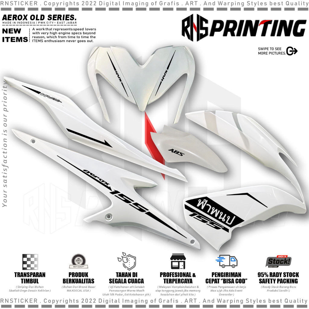 Jual V9 Cutting Sticker Striping Aerox Old 2016-2020 Striping ...