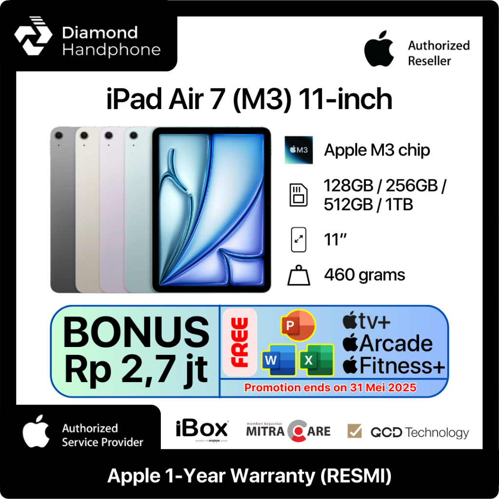 Jual Apple iPad Air 7th Gen 11-inch iPad Air M3 2025 1TB 512GB 256GB ...