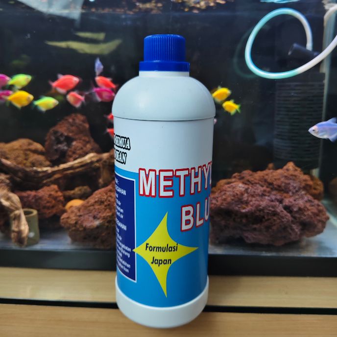 Jual Methylene Blue Obat Ikan 1Liter + Vit-C Obat Biru Ikan Untuk Kesehatan Dan Mencegah Stres ...